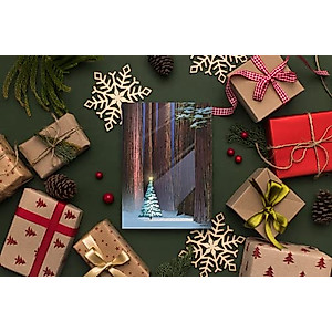 Christmas Tree in The Forest Holiday Card - 18 Christmas Cards & Envelopes -USA Made- Winter Holiday Forest (Standard)