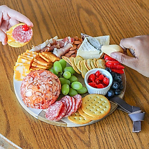 G Francis Acacia and Charcuterie Board Cheese Board and Knife Set Acacia Cheese Board Cutter with Marble Serving Board