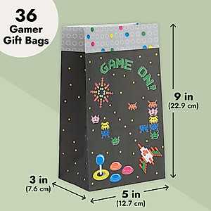 BLUE PANDA 36 Pack Video Game Goodie Bags for Gamer Party Favors, Treats, Retro Arcade Theme (5 x 9 x 3 In)