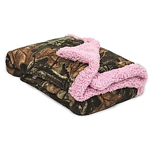 Baby Infant Camo Accent Soft Sherpa and Plushed Lined Coral Fleece Gift Blanket (Everest White)