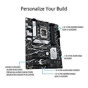 ASUS Prime H770-PLUS D4 Intel® H770(13th and 12th Gen) LGA 1700 ATX Motherboard with PCIe 5.0, 3xPCIe 4.0 M.2 Slots,DDR4,2.5Gb LAN,DisplayPort, HDMI,USB 3.2 Gen 2 Type-C,Thunderbolt™ (USB4®) Support