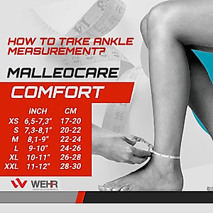 WEHR Malleocare Comfort C Ankle Compression Sleeve - Premium Ankle Support Foot Brace for Ligament Injury, Instability, Swelling – Comfortable and Breathable (X-Large)