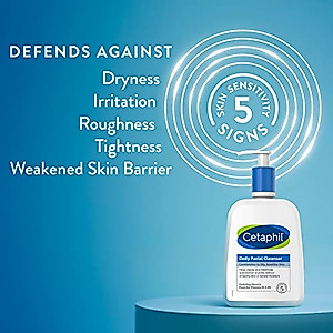Cetaphil Face Wash, Daily Facial Cleanser for Sensitive, Combination to Oily Skin, NEW 20 oz, Gentle Foaming, Soap Free, Hypoallergenic