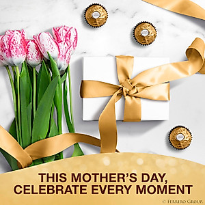 Ferrero Rocher, 16 Count, Premium Gourmet Milk Chocolate Hazelnut, Individually Wrapped Candy for Gifting, Mother's Day Gift, 7 oz