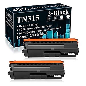 2 Black TN315 Toner Cartridge Replacement for Brother HL-4150CDN 4140CW 4570CDW 4570CDWT MFC-9640CDN 9650CDW 9970CDW Printer,Sold by TopInk
