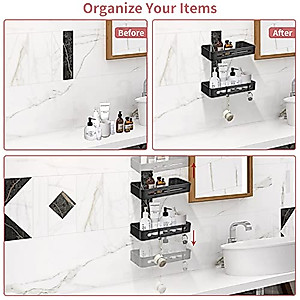2 Pack Hanging Shower Caddy, No Drilling Shower Organizer Shower Rack, Bathroom Wall Mounted shower shelf ,Large Capacity Rustproof Shower Storage