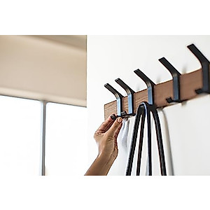 YAMAZAKI Wood home Rin Wall-Mounted Coat Hanger Brown