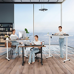 Legooin Electric Standing Desk, 55x24in Adjustable Height Computer Desk with Wheels, Sit-Stand Desk with Charging Station, 2 USB Ports, 3 Power Outlets, Spacious Workstation for Home Office(Black)