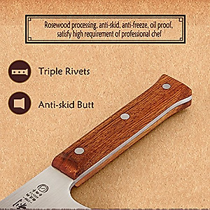 Professional Bone Cleaver Knife Stainless Steel Wood Handle Heavy Duty Chinese Kitchen Knife Chef Knife Meat Cutter