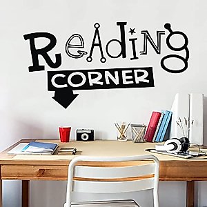 Quotes Wall Decor Stickers for Library Reading Corner Letterings Wall Decals Creative Wall Posters Vinyl Peel and Stick Wall Art Murals for Nursery Classroom Kids Room