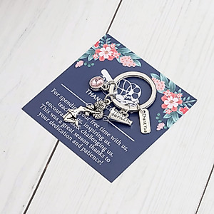 BLEOUK Cheer Coach Gift Appreciation Gift For Coach Cheerleader Keychain Coach Leaving Gift Cheer Team Jewelry (cheer coach keychain)