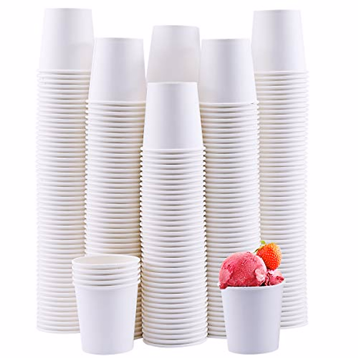 Turbo Bee 300Pack 4oz Disposable Paper Cups,Hot/Cold Beverage Drinking Cup，Small Paper Cups for Bathroom and Mouthwash