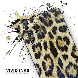 DesignSkinz Real Leopard Hide V3 2 Protective Vinyl Decal Wrap Skin Cover Compatible with The Samsung Galaxy S20 (Screen Trim & Back Glass Skin)