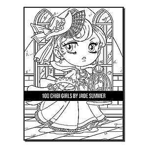 100 Chibi Girls: An Adult Coloring Book Collection with Cute Girls, Fantasy, Horror, Christmas, and More!