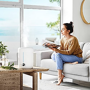 Cool Mist Air Humidifiers For Bedroom Large Room, Syvio 2.8L Smart Humidity Sensor, Easy to Clean for Baby Home Top Fill, Essential Oil Diffuser, Ultrasonic Quiet, 360° Nozzle