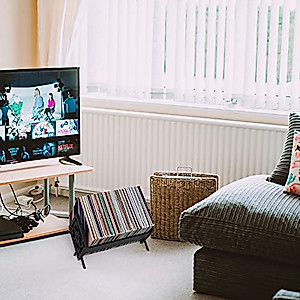 sxnzequnze Wooden Vinyl Record Holder Storage Carved Design Bookcase Office Supplies Home Decoration For Book And Magazine Organization Black