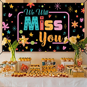 We Will Miss You Backdrop, Going Away Party Decorations, Farewell Photo Booth Props Banner for Graduation, Goodbye, Retirement Party Decorations, Sturdy, Vibrant Colors, Fabric, PHXEY