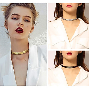 PROSTEEL Black Chocker Cuban Chain Men Gothic Jewelry ID Statement Necklaces Personalized Custom Name Choker Necklace for Women