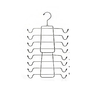 N/A Multi-Layer Magic Trouser Rack Hanger Stainless Steel Folding Rack Tie Rack Bedroom Wardrobe Storage Rack