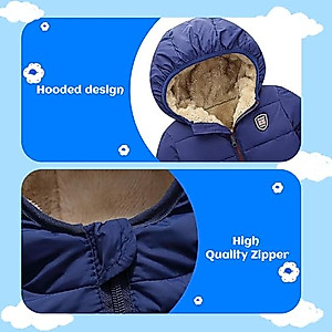 Mfmiudole Baby Boys Girls Winter Coats, Thick Hooded Down Kids Infants Toddlers Winter Warm Jacket Outerwear for 2-7 Years (Blue, 4-5T)