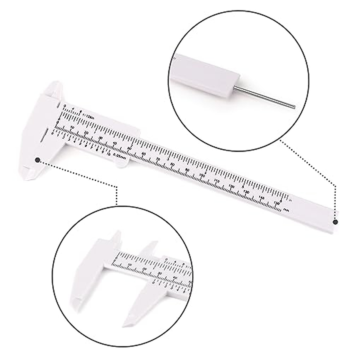 Ultrassist Plastic Vernier Caliper (2pcs), 150 mm Mini Plastic Caliper for School Student, Portable 0-6 Inch Measuring Tools, Sliding Gauge