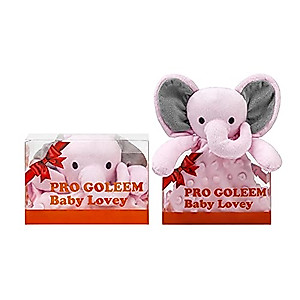 Pro Goleem Elephant Security Blanket with Stuffed Animal Snuggle Toy Lovey Soft Lovie Baby Registry Search Baby Girl Gifts for Infant and Toddler Pink 16 Inch
