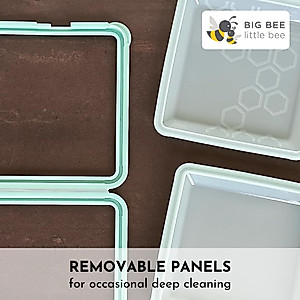 Big Bee, Little Bee - SoftShell Reusable Silicone Food Storage Container with Lid, Easy to Clean, Lays Flat, Snaps Closed, Microwave, Freezer & Dishwasher Safe, As Seen on Shark Tank (Lime)