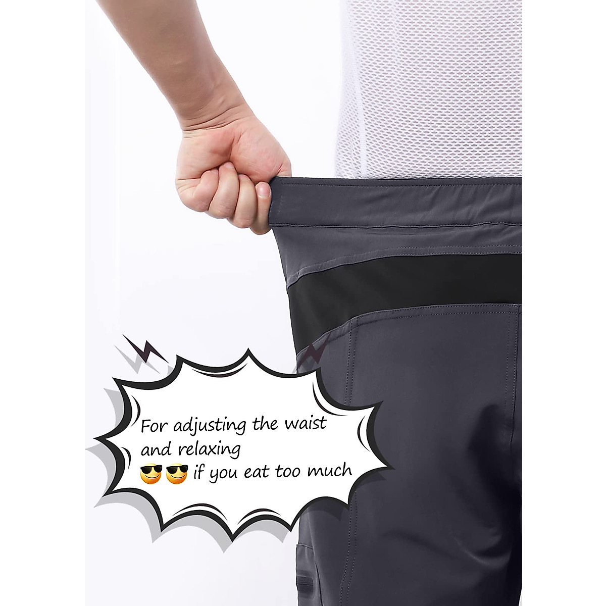 BERGRISAR Men's Cycling Shorts Mountain Bike Shorts Bicycle Shorts Biking Shorts Zipper Pockets 1806BG Grey Size X-Large