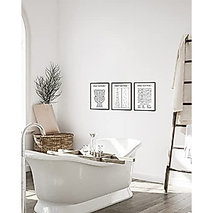 HAUS AND HUES Funny Bathroom Decor Wall Art Set of 3 Funny Bathroom Crossword Puzzle Wall Art, Bathroom Prints & Wall Art for Bathrooms | Funny Forget Your Phone Bathroom Sign, UNFRAMED 8"x10"