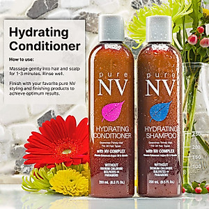 Pure NV Hydrating Conditioner For Ultimate Hydration, Softness & Shine, Made From Natural Vitamins & Minerals, Keratin, Collagen & Argan Oil Infused To Repair, Restore & Strengthen 8.5 Oz.
