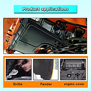 ZBGUN 35 PCS Car Engine Lower Cover Splash Guard Body Bolts Set, Fender Lining Push Rivet Clamp, Universal Metal U-Shaped Clamp Fastening Accessories, Suitable for Most Cars, Trucks, SUVs (Black)