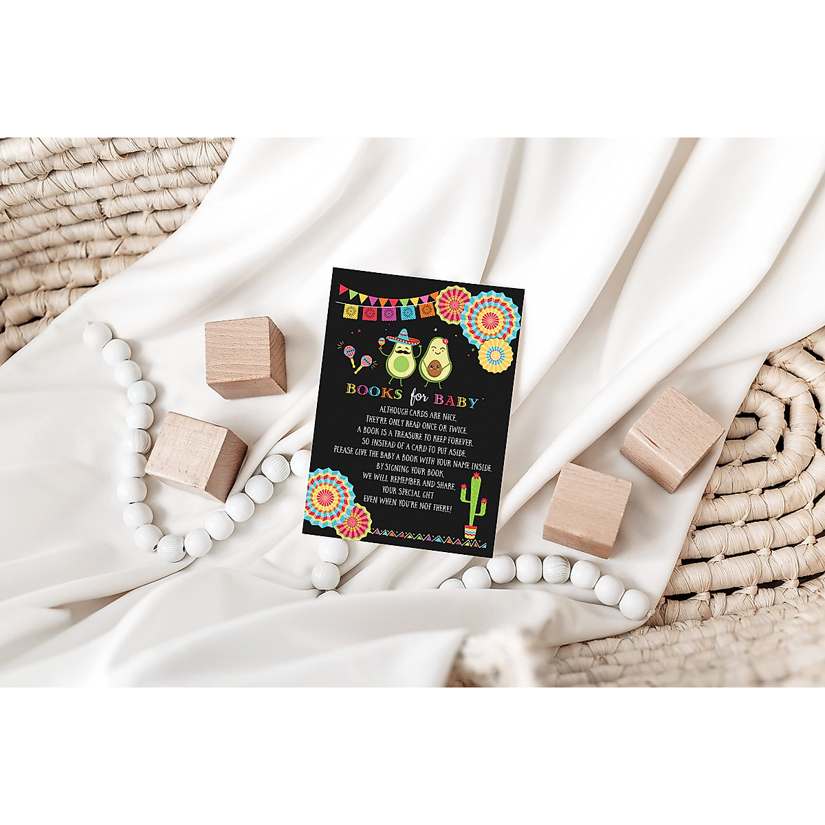 Your Main Event Prints Fiesta Mexican Baby Shower Book Request Cards, Neutral Baby Shower Games, Set of 50