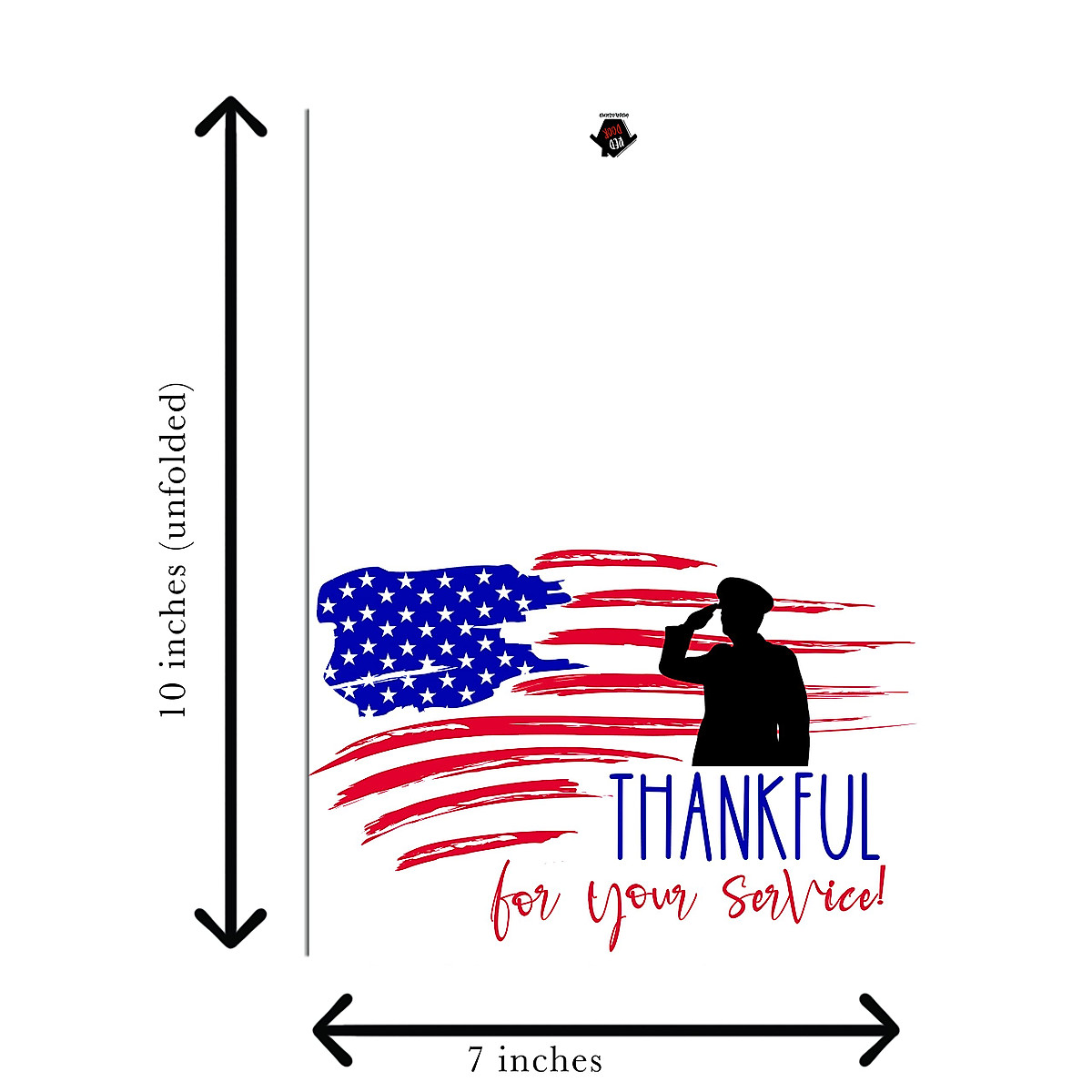 Red Door Inspirations Thank You Military, Veteran Appreciation Card (Thank You Single Military Card)