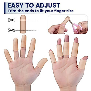 EDNYZAKRN 20PCS Gel Finger Cots Thumb Protector, Silicone Finger Sleeves Cover for Finger Tips, Finger Guard Nail Protector for Trigger Finger Finger Cracking Finger Arthritis Eczema