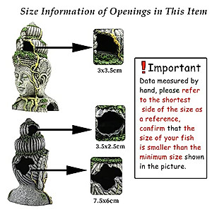 Sunyiny Aquarium Decorations Head Sculpture Aquarium Decor Ornament Large Fish Tank Decorations for 20 30 Gallon Aquarium