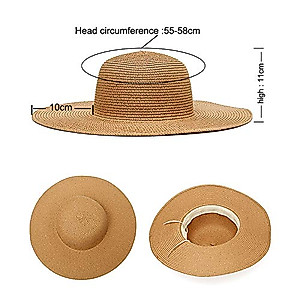 Personalized Custom Name Text Embroidery Beach Hats for Women Sun Straw Hat Wide Brim Foldable Roll up Floppy Summer Hat