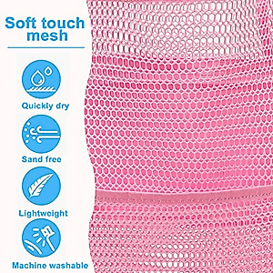 BTOOP Large Mesh Beach Tote Bag for Women Girls Cute Packable Pool Bags Shoulder Toys Handbag for Girls Family Travel Vacation