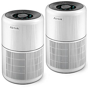 2 Pack Air Purifier for Home Bedroom with H13 True HEPA Filter for Smoke, Smokers, Dust, Odors, Pollen, Pet Dander | Quiet 99.9% Removal to 0.1 Microns | White Available for California