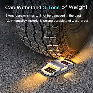 12 Pack Metal Solar Powered Waterproof Driveway Lights,Solar Dock Lights,Solar Driveway Lights ,Solar Deck Lights Outdoor Solar Dock lights Marine For Step Sidewalk Pathway Garden Yard(Warm Light)