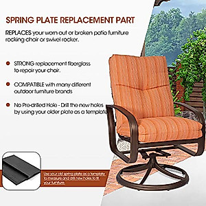 Zipcase 2.5" x 5" Two Set Patio Chair Spring Plate Replacement Part for Universal Outdoor Patio Furniture Spring and Swivel Chair, Four Piece