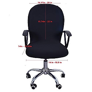 Chris.W Computer Office Chair Cover Stretchable Removable Office Swivel Chair Cover Universal Lift Chair Slipcovers (Black)