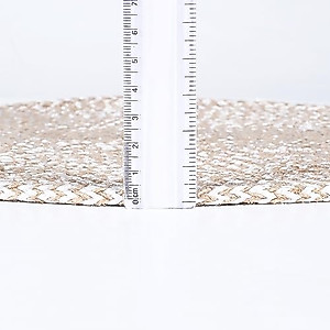 Hausattire Jute Braided Placemats 14 Inches Round - Off White, Farmhouse Reversible Woven Mats for Kitchen & Dining Table, Perfect for Indoor & Outdoor Use - (Set of 4)