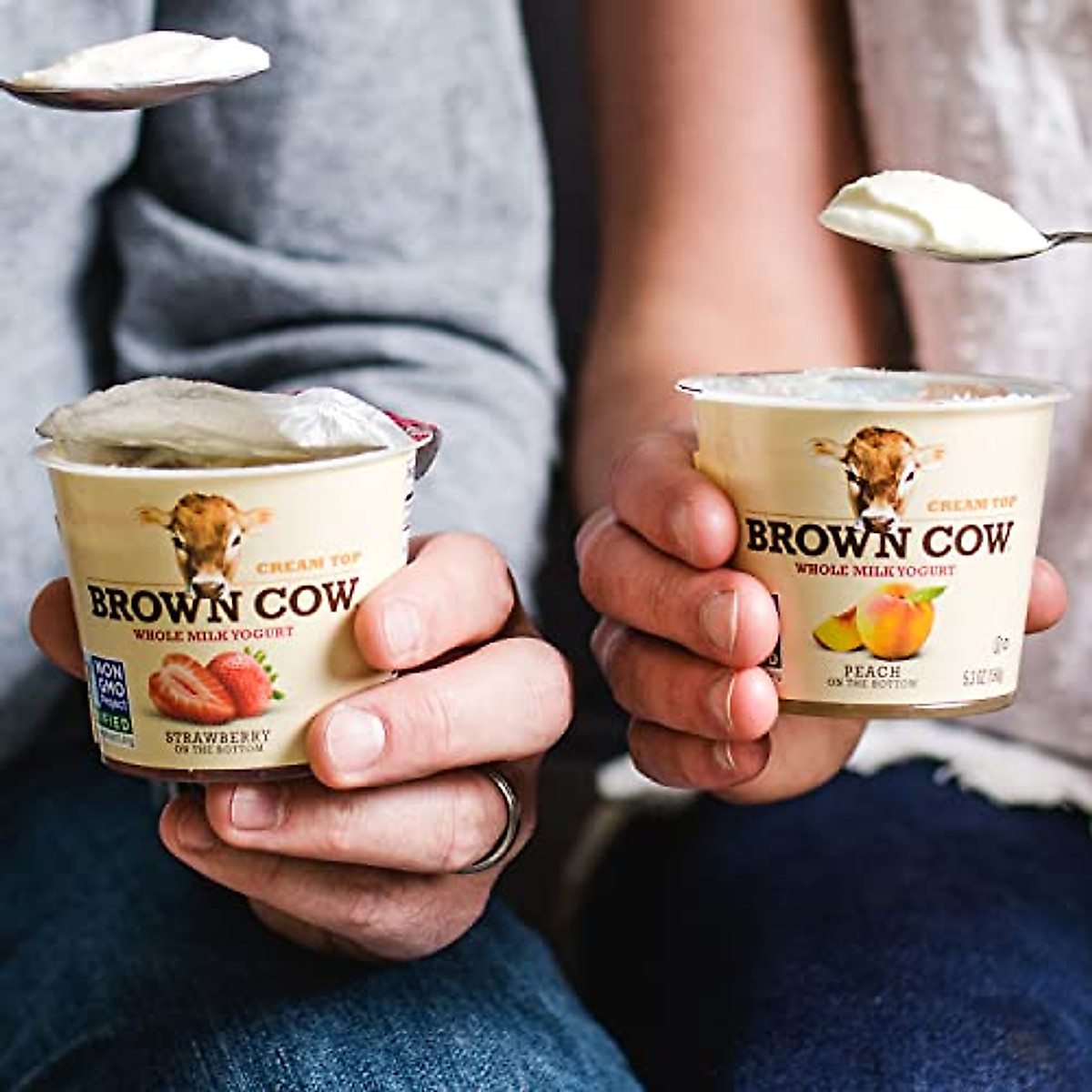 Brown Cow Cream Top Vanilla Whole Milk Yogurt, 5.3 oz. Cup - Creamy, Delicious Yogurt