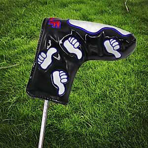 HISTAR Thumb Design PU Golf Putter Head Covers Headcover with Magnetic for Scotty Cameron Taylormade and Other All Brands Blade Headcovers (Black)