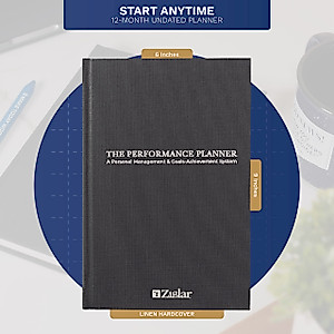 The Performance Planner | Linen Edition | By Zig Ziglar | 6x9 inch Hardcover Daily Planner Journal and For Daily Weekly Monthly and Yearly Goal Setting And Achieving