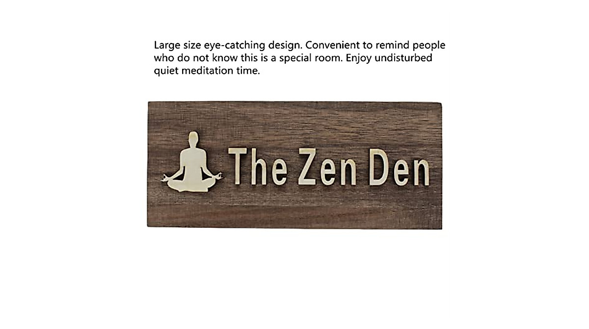 FIREFLYWEB Zen Den Wall Sign for Meditation & Yoga Rooms