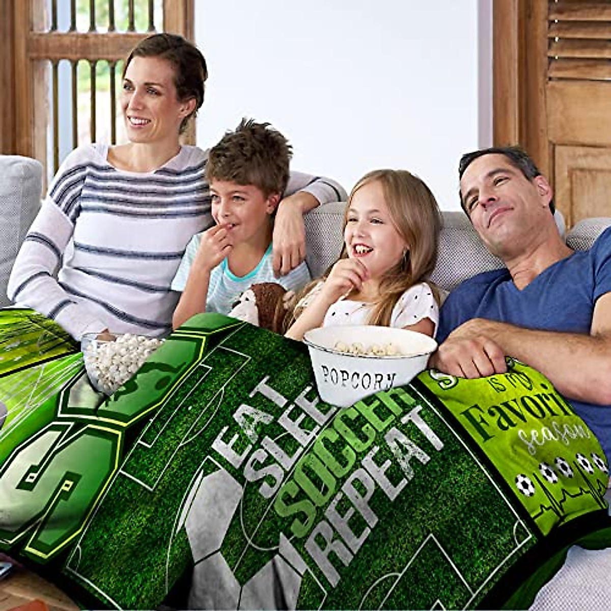 Soccer Blanket Gifts for Boys Men & Kids Teens Adults - Ultra Soft Warm Flannel Throw Blankets - 50"x40"