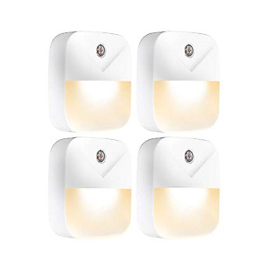 Aultra Night Light LED Night Lights Plug Into Wall - Super Smart Dusk to Dawn Sensor Activated, Automated On & Off, Used for Kitchen, Bathroom, Home Improvement, Bedroom – 4 Pack