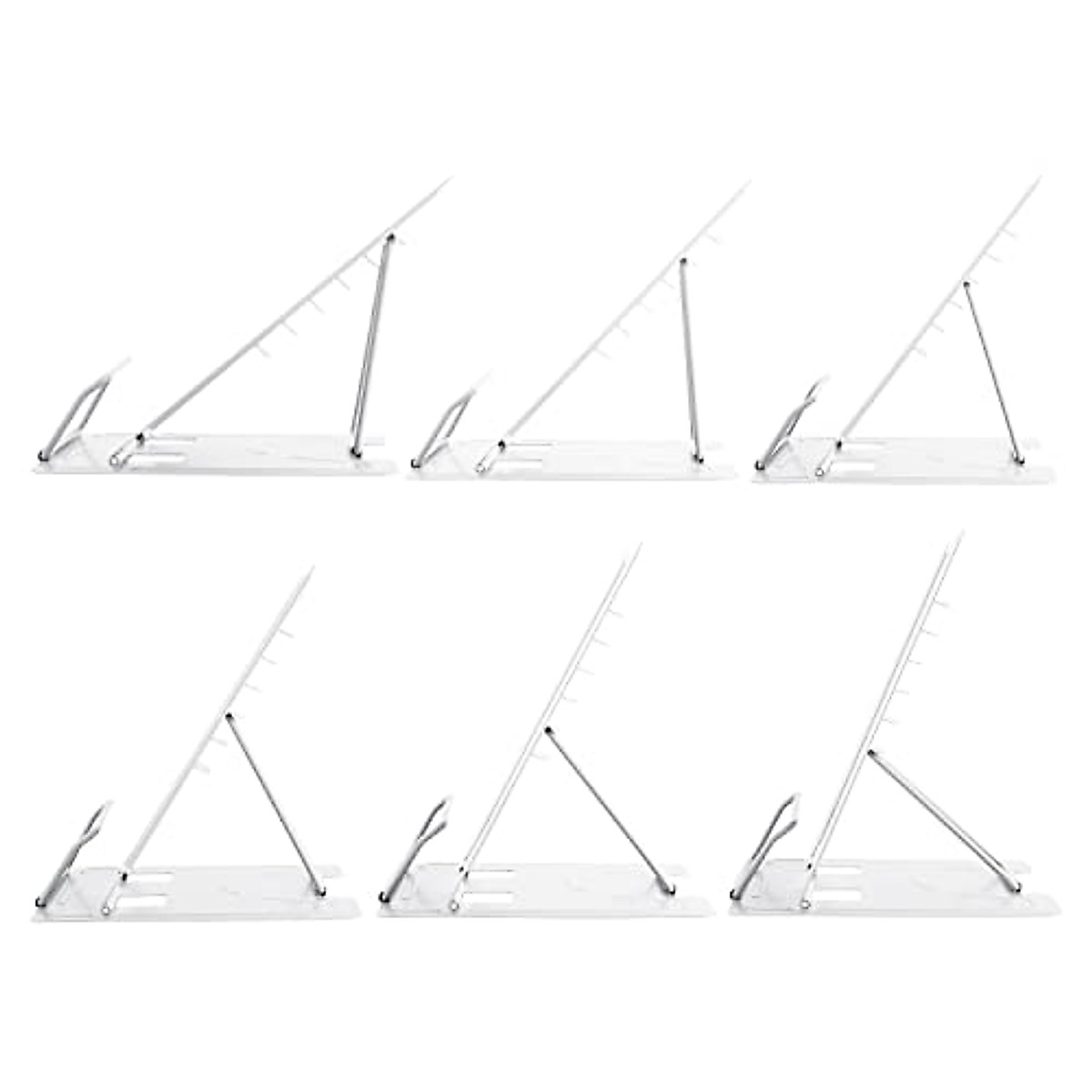 Honagu Book Stand Metal Desk Book Holder, Book Holders for Reading Hands Free, Adjustable Cookbook Documents Holder, Portable Bookstand for Music Books, Textbook, Recipe,Tablet, Ipad (White)