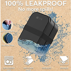 My Jolie Bento - All-in-One Double Layer Bento Lunch Box with Movable Dividers, Leakproof Lunch Container with Included Utensils, Microwave Safe, Perfect for Adults, Ideal for Portion Control